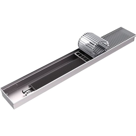 Внутрипольный конвектор Rommer RCN 80.200.2400 (Решётка роликовая, анодированный алюминий)