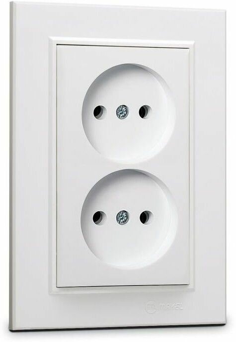 Розетка 2-я б/з белая Makel Karea 56001017