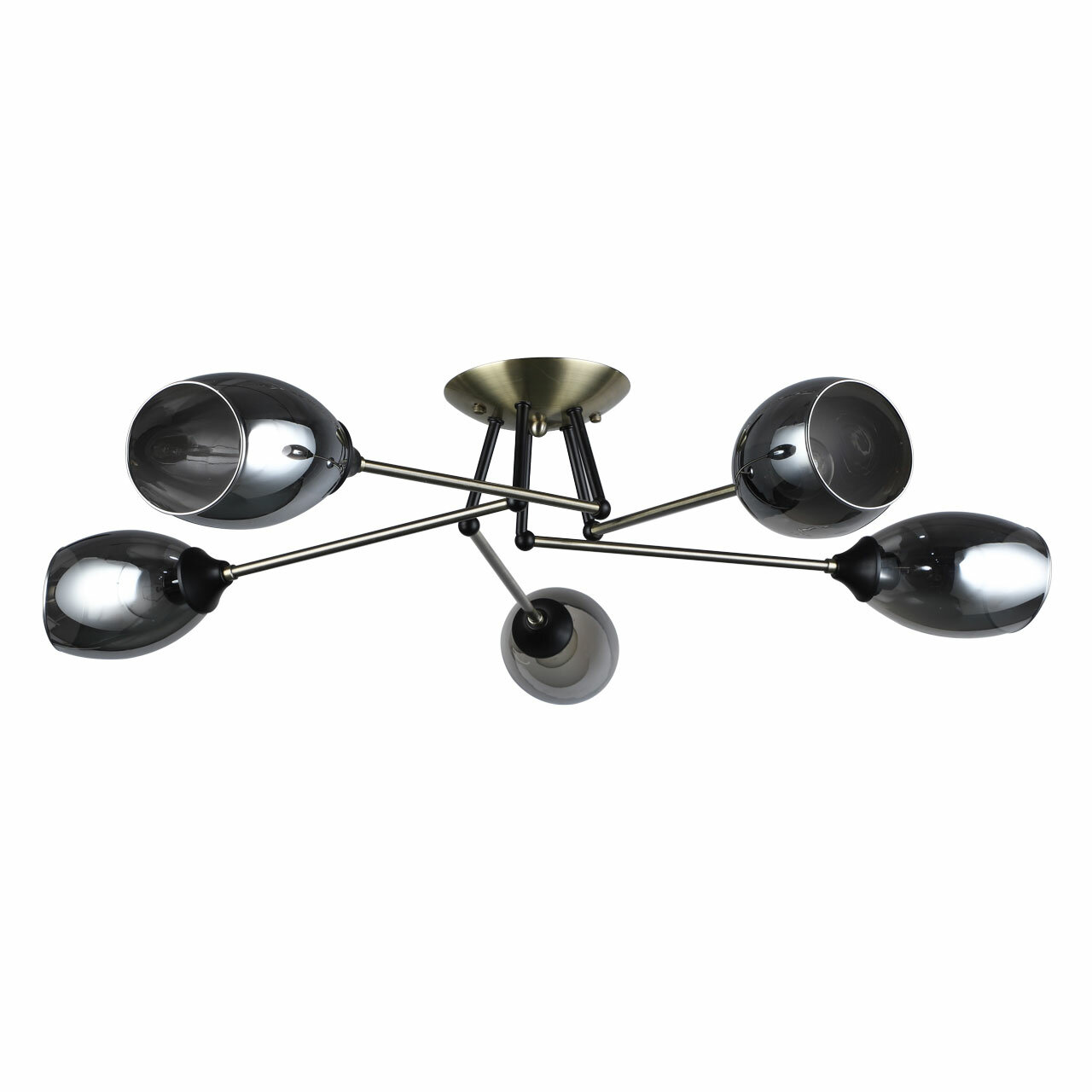 Люстра потолочная, светильник De City Вита 220014005, 5*60W E27 2700К, цвет: черный, серый