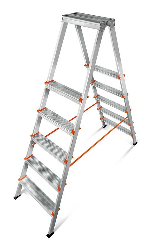 Двухсторонняя Стремянка Эйфель Мастер 80-205, Рабочая Высота 3.17 М, Нагрузка 150 Кг.