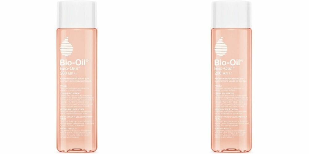 Bio-Oil Масло косметическое от шрамов растяжек неровного тона, 200 мл, 2 шт