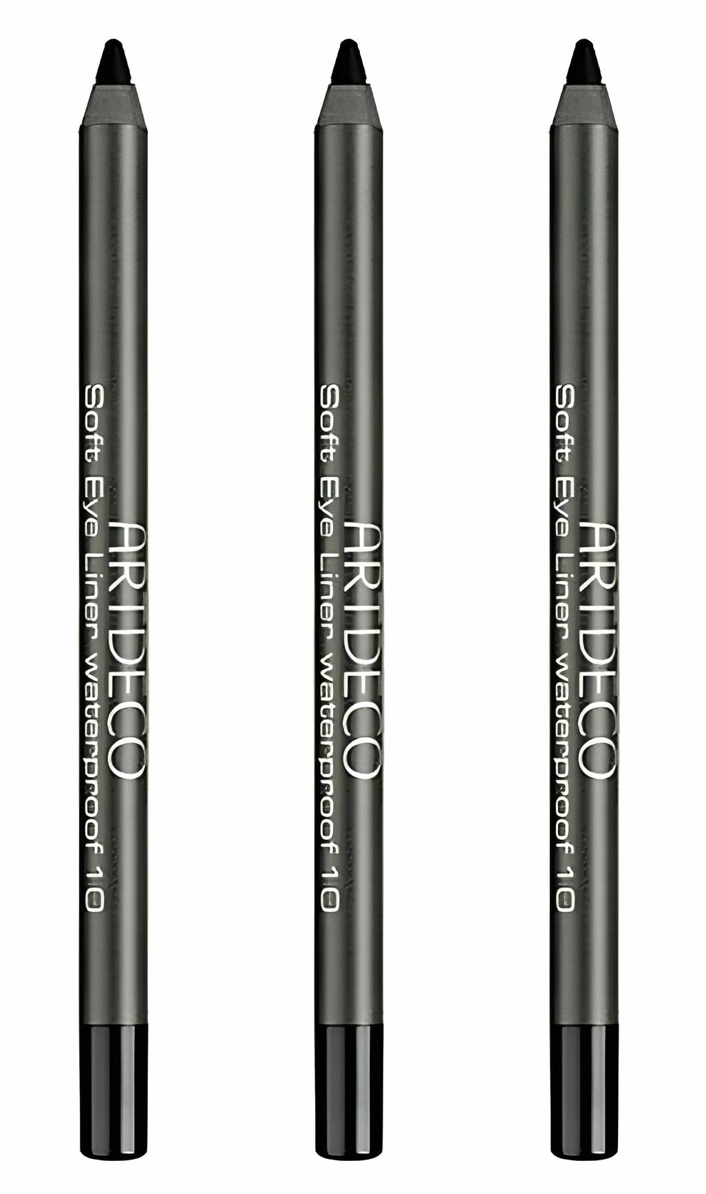 ARTDECO Карандаш для век Водостойкий, тон 10, Чёрный, 1,2 г, 3 шт