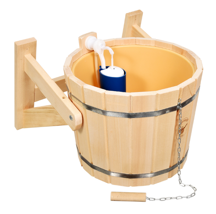 Обливное ведро 16л. из липы с пластиковой вставкой