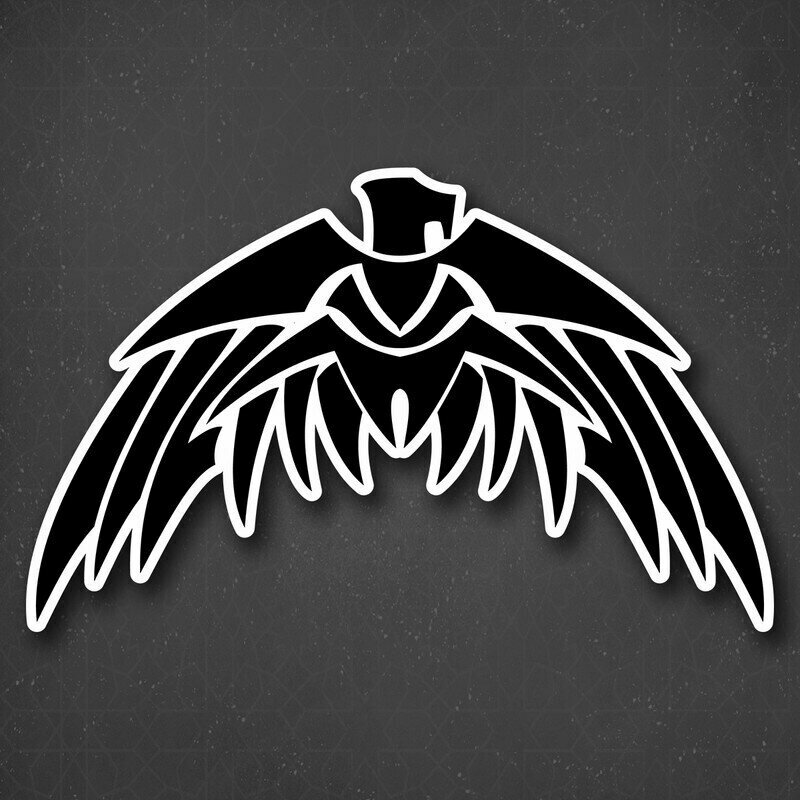 Наклейка на авто "Орнамент ЧБ - орел" 24x14 см