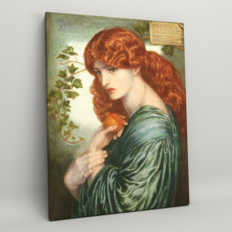 Картина на холсте (интерьерный постер) "Репродукция "Прозерпина" художник Данте Габриэля Россетти", с деревянным подрамником, размер 45x60 см