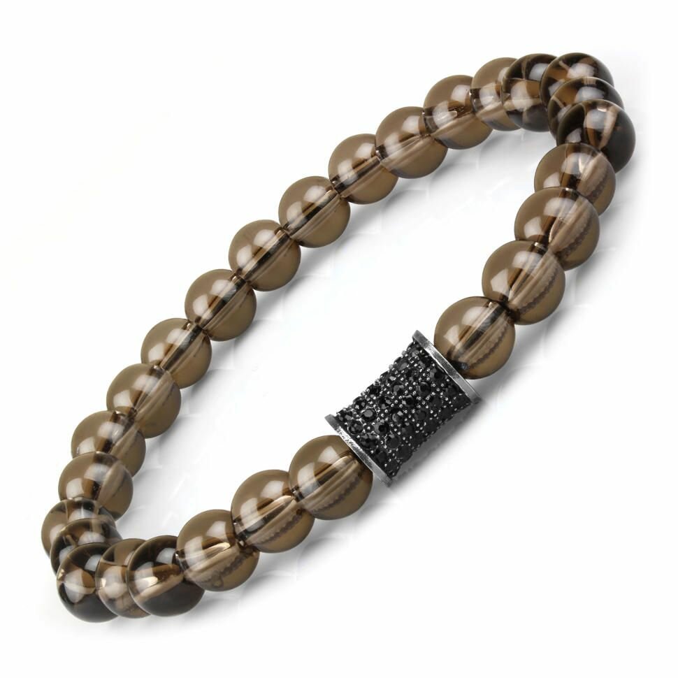 Браслет, раухтопаз, фианит