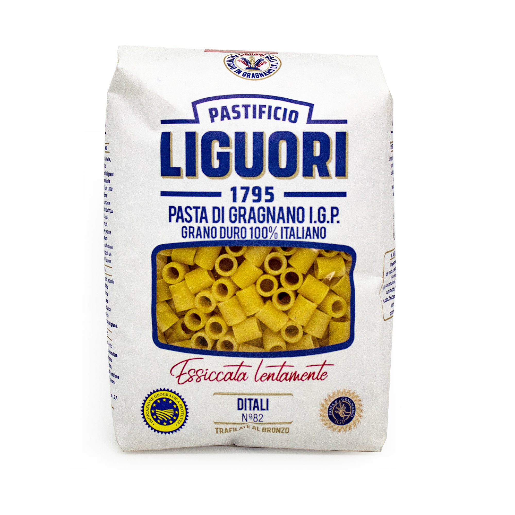 Дитали №82, паста из Граньяно I.G.P. из твердых сортов пшеницы, LIGUORI, 0,5 кг (бум/упак)