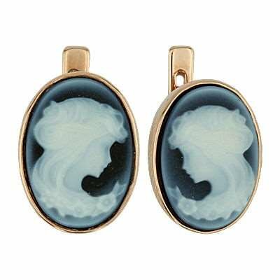 Серьги, красное золото, 585 проба, агат