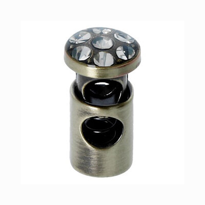 Зажим "Micron" GB 1262 со стразами в пакете СК/Распродажа №12 шлифованная бронза (прозрачный)