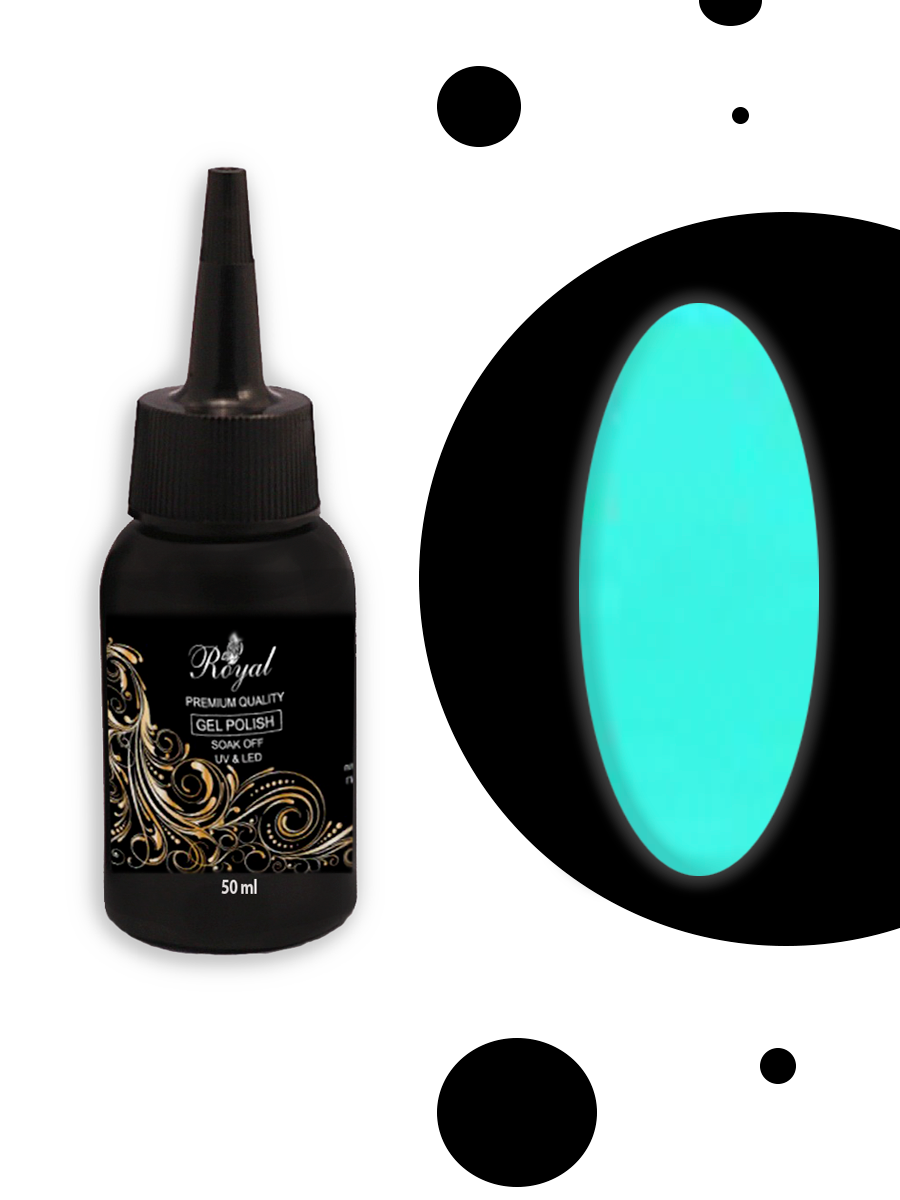 Топ Royal-gel "MATE GLOW IN DARK" матовый светящийся в темноте 50 мл. GDTC