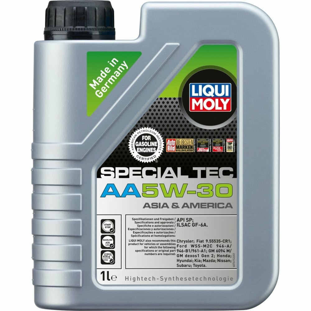 Моторное масло LIQUI MOLY Special Tec AA НС-синтетическое, 5W-30, SP, GF-6A, 1 л 7615, синий