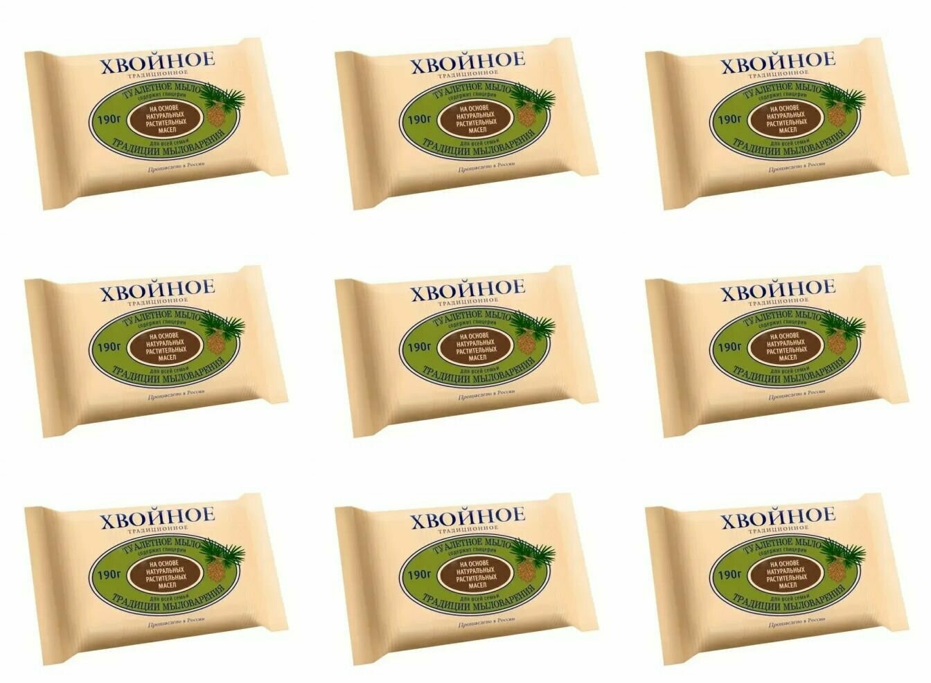 Эфко Косметик Мыло туалетное , Хвойное традиционное, 190 гр, 9 шт