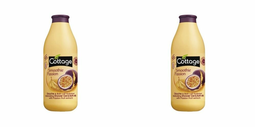 Cottage Гель-пена для душа и ванны Увлажняющий, 2 в 1 Маракуйя, 750 мл, 2 шт