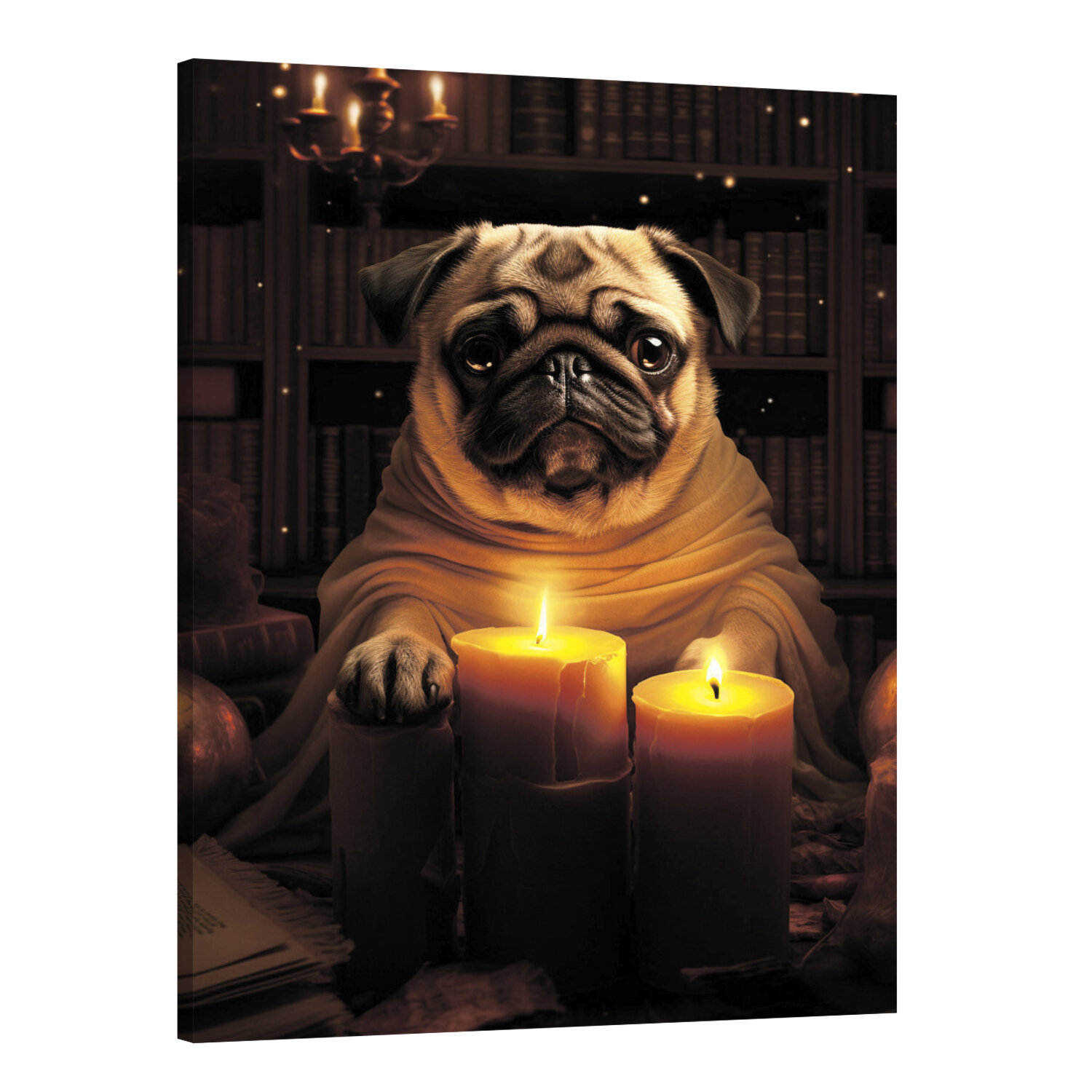 Интерьерная картина 50х70 "Мопс: Хранитель Секретов"