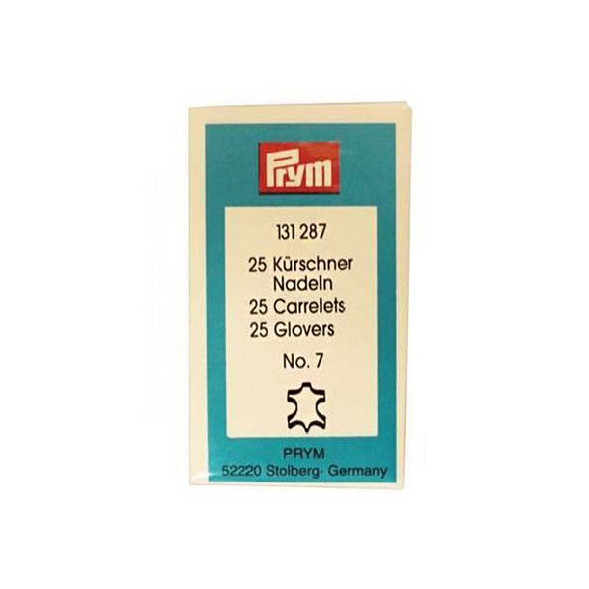 Иголки для шитья кожи и замши Leather № 7, 25 шт, Prym 131287
