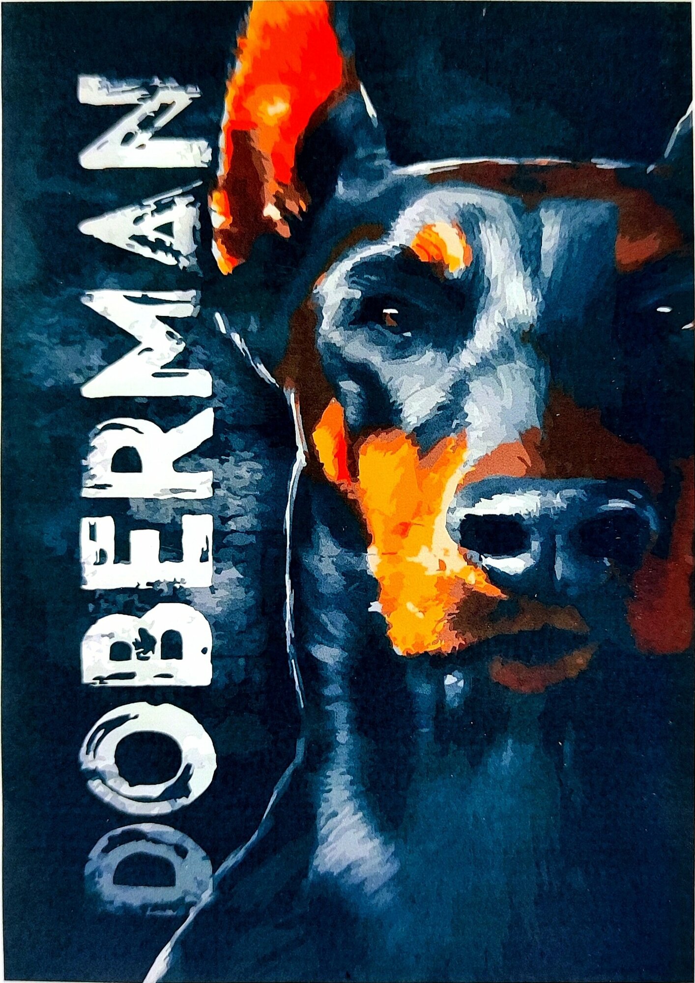 Картина по номерам Paintboy "Доберман", холст на подрамнике, 40x50 cм, 28 цветов