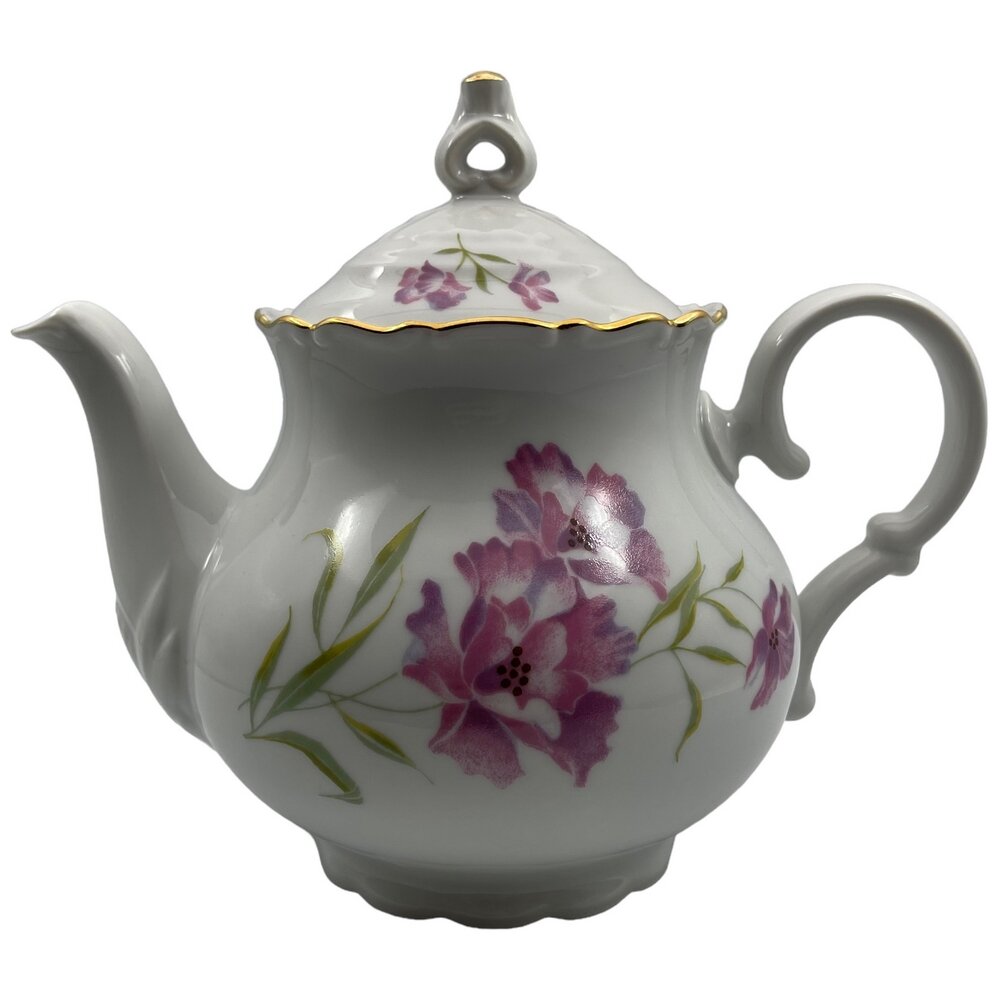 Чайник заварочный "Цветы", 1945-1960 гг, фарфор, Moritz Zdekauer, Чехословакия