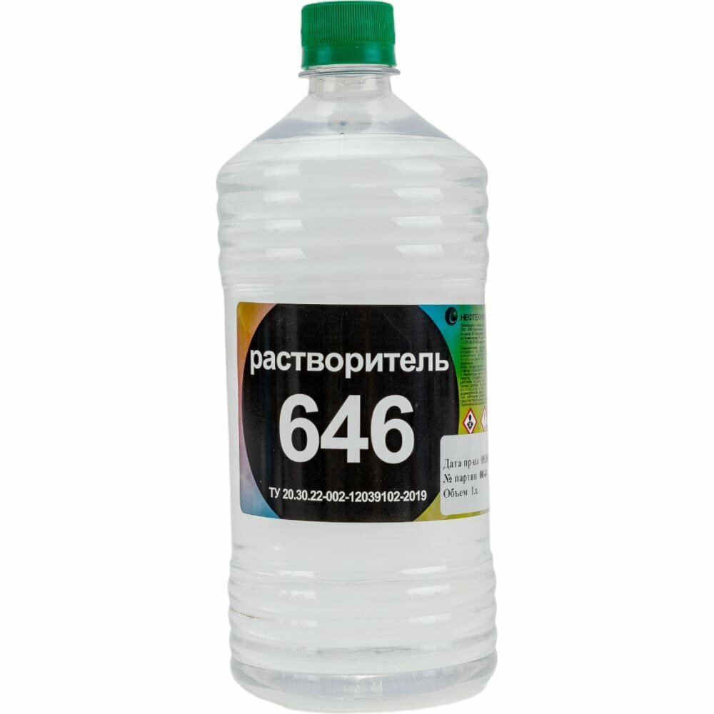 Растворитель 646 Нефтехимик ТУ 1 л 646ТУ1000, для обезжиривания поверхностей перед нанесением лкм для, серый