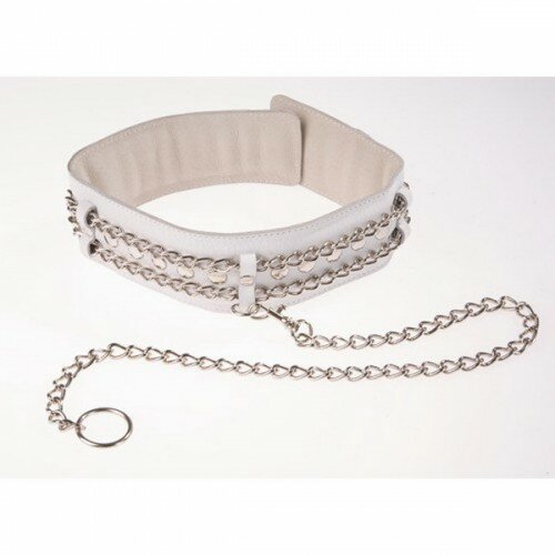 Sitabella Ошейник с цепочками и поводком (3101), белый
