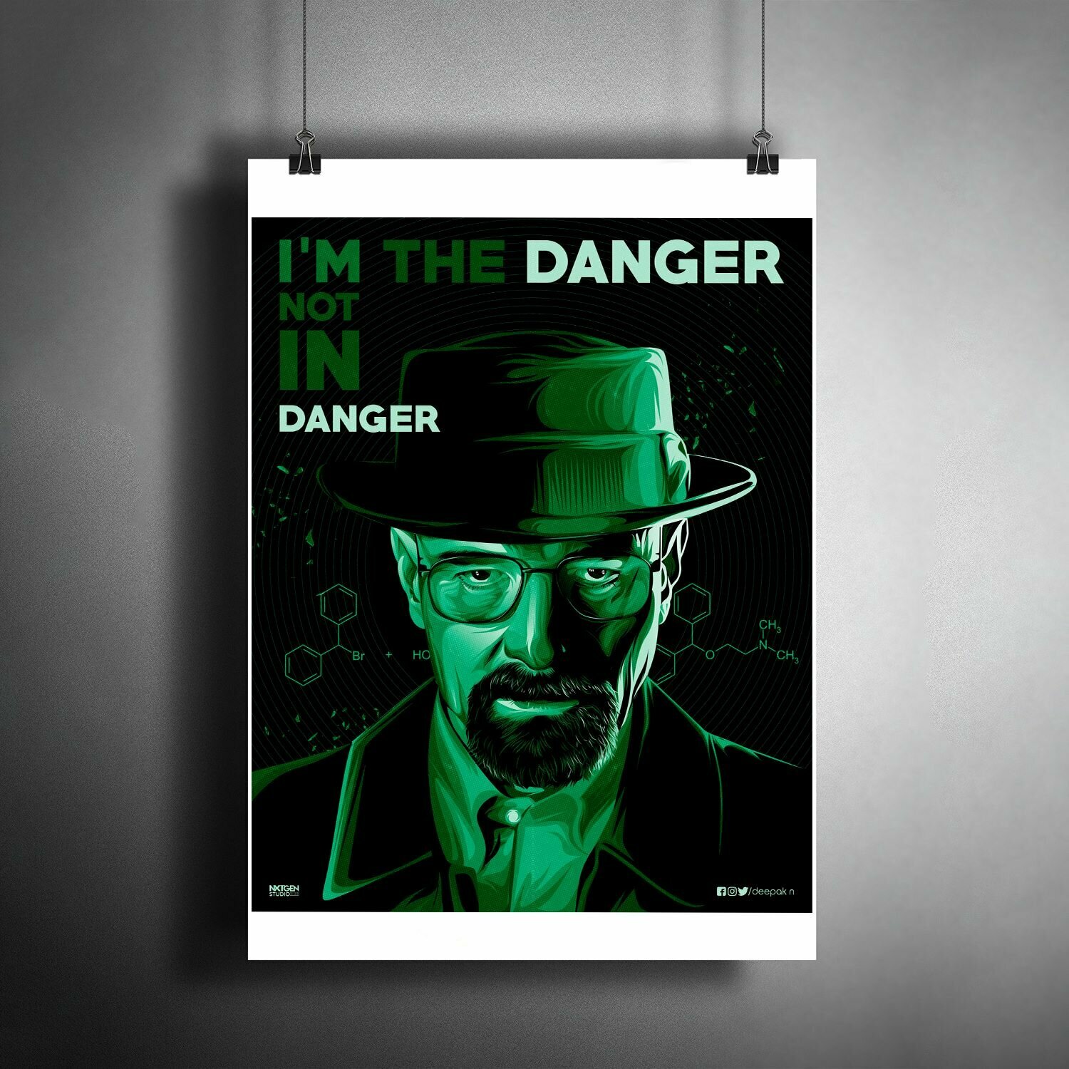Постер плакат "Сериал Во все тяжкие. Breaking Bad" / Декор для дома, офиса, комнаты, квартиры, детской A3 (297 x 420 мм)