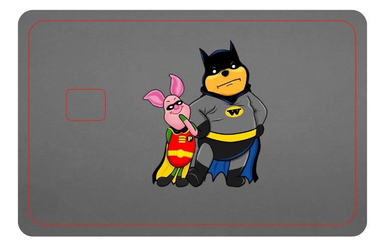 Наклейка на банковскую карту, стикер на карту, мемы, приколы, комиксы, стильная наклейка, Бэтмен, Роббин