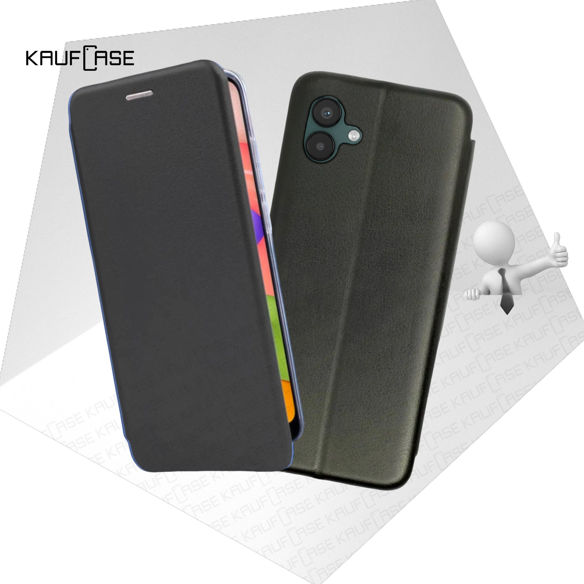 Чехол книжка для телефона Samsung A04 /A04e (A045 /A042) (6.5"), черный. Текстура под кожу