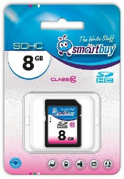 Карта памяти SMARTBUY SDHC 8GB, Class 10 (SB8GBSDHCCL10)