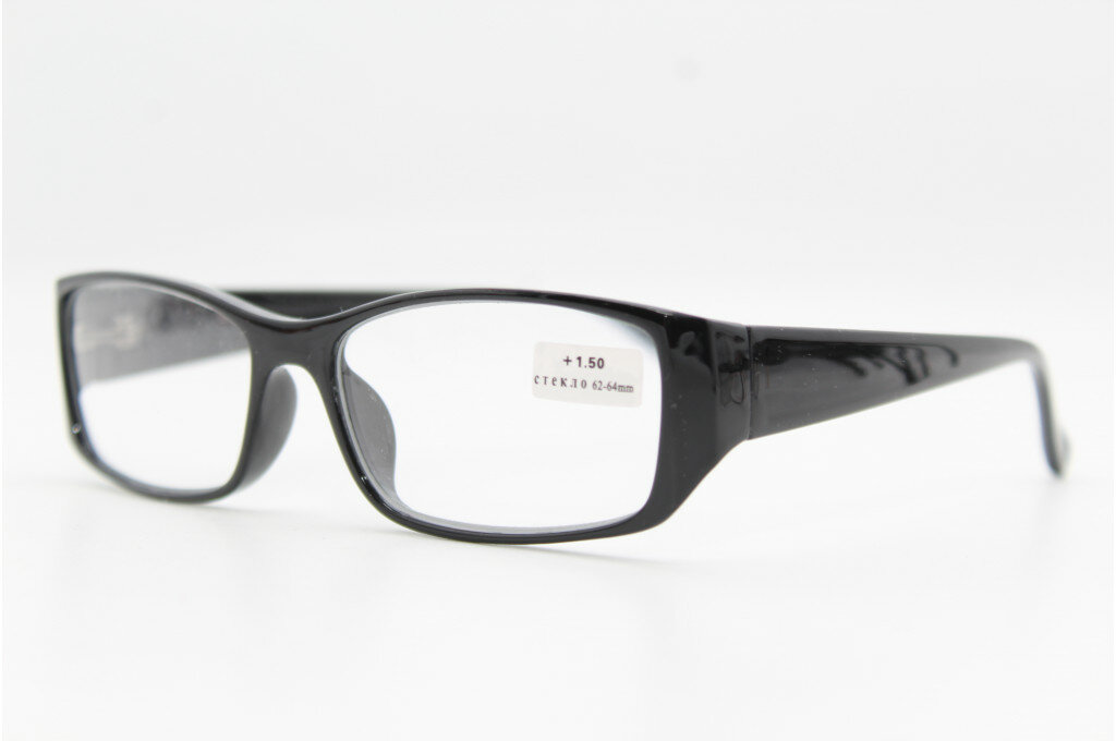 Готовые очки для зрения со стеклянными линзами (черные)