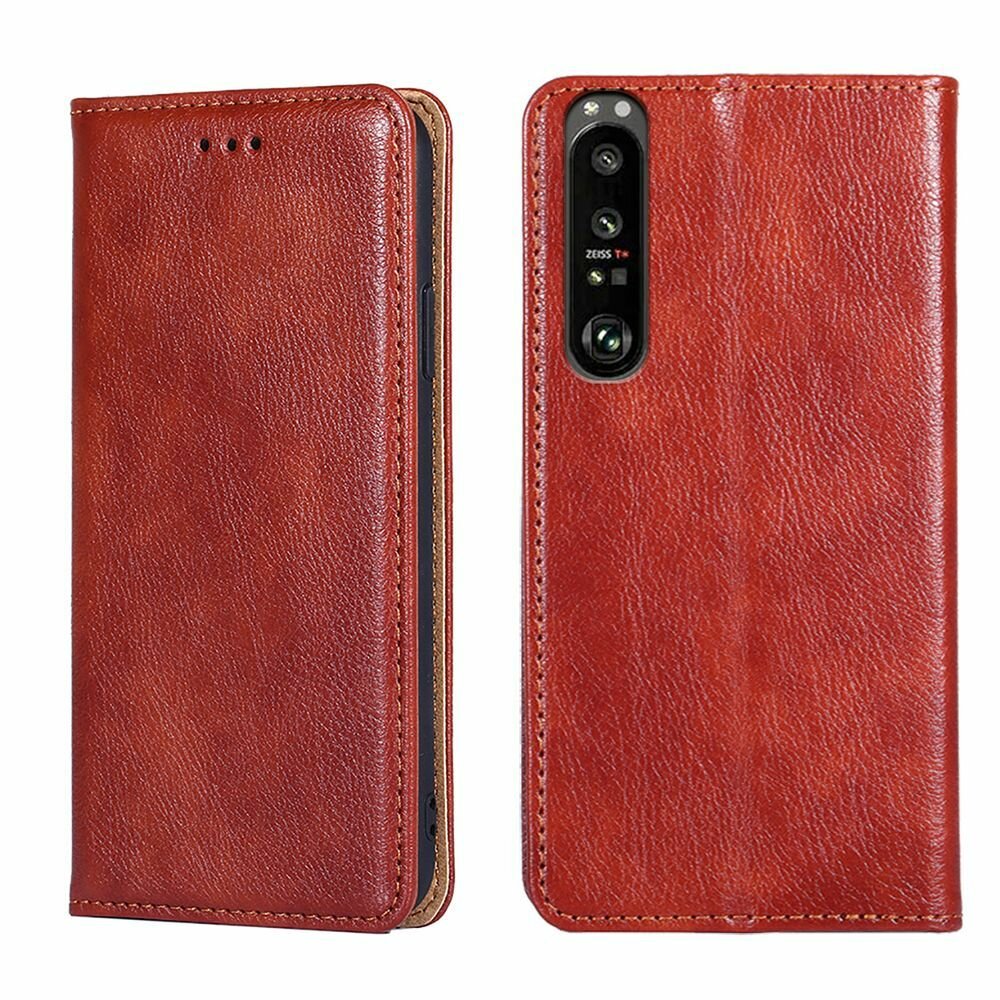 Чехол-книжка MyPads для Sony Xperia 1 III / Сони Xperia 1 III,(коричневый)