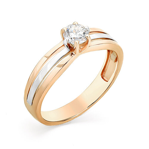 Кольцо, красное золото, 585 проба, бриллиант