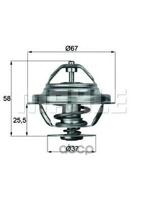 Термостат BMW 3 E30, E36, 5 E34, 7 E32, Mercedes W123, T1 Mahle/Knecht арт. TX2080D