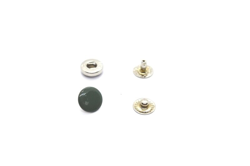 Кнопка VT-2 (10 мм) Альфа сталь цв. 327/хаки (уп 20 шт) ProKnopka