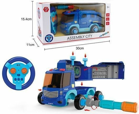 Грузовая машина POLICE на РУсо светом и звуком сборная, 165-10