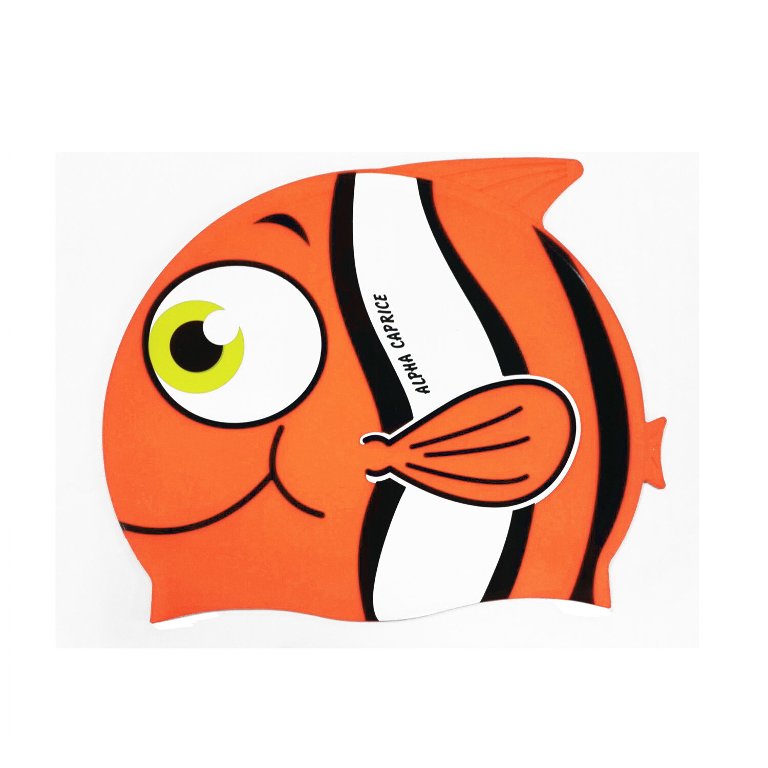 Шапочка для плавания Alpha Caprice Fish Cap детская, силиконовая, рыбка orange