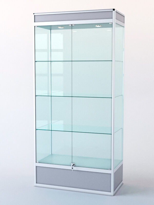 Витрина для музеев вооруженных сил "экспонат" №1-2 (задняя стенка стекло), Серый