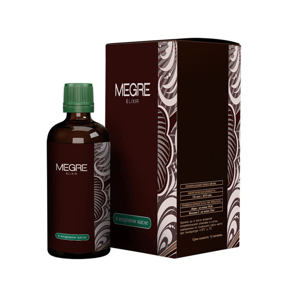 Масло кедровое сыродавленное + Эликсир Мегре, 100 мл Звенящие кедры