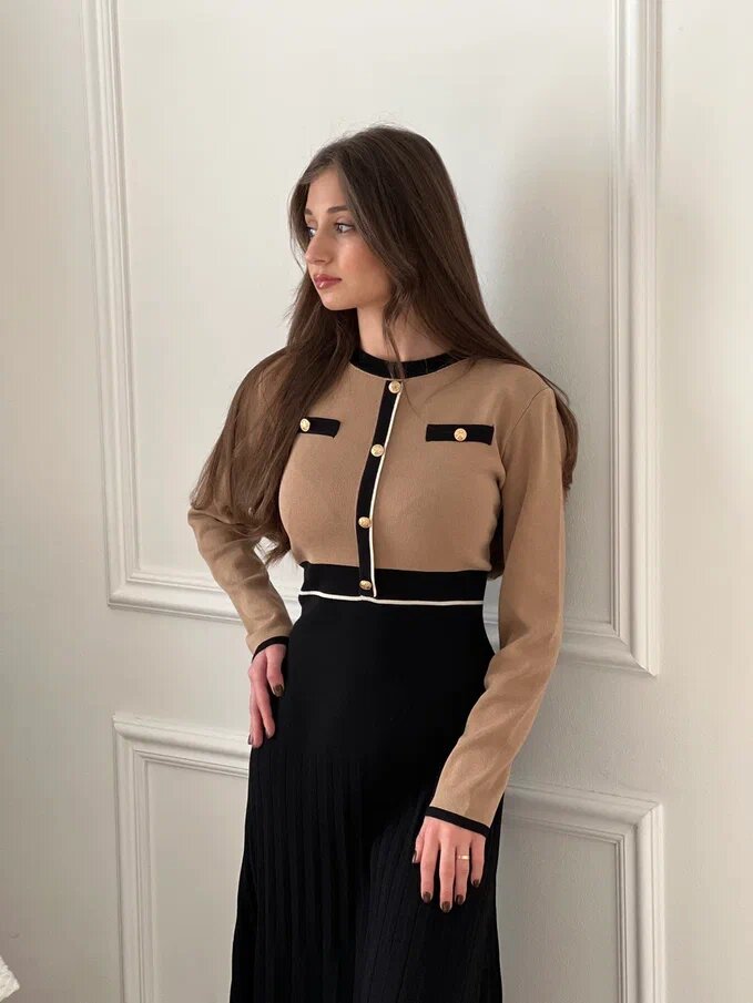 Платье для кормящих мам классическое трикотажное платье А силуэт