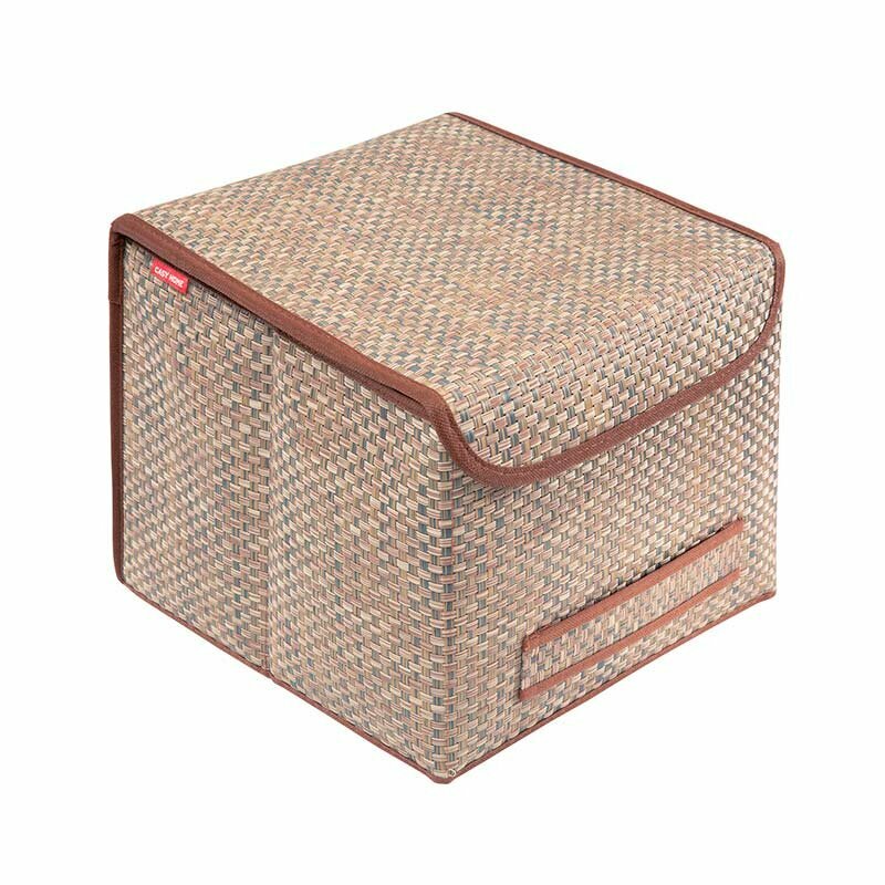 Коробка для хранения Casy Home Ротанг с крышкой 30x30x24см, цвет бежевый