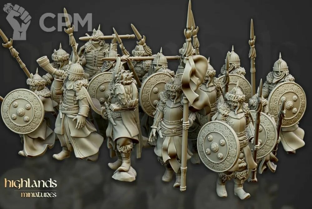 Warhammer Fantasy Kislev Spearmen/Кислевитские копейщики с подставками