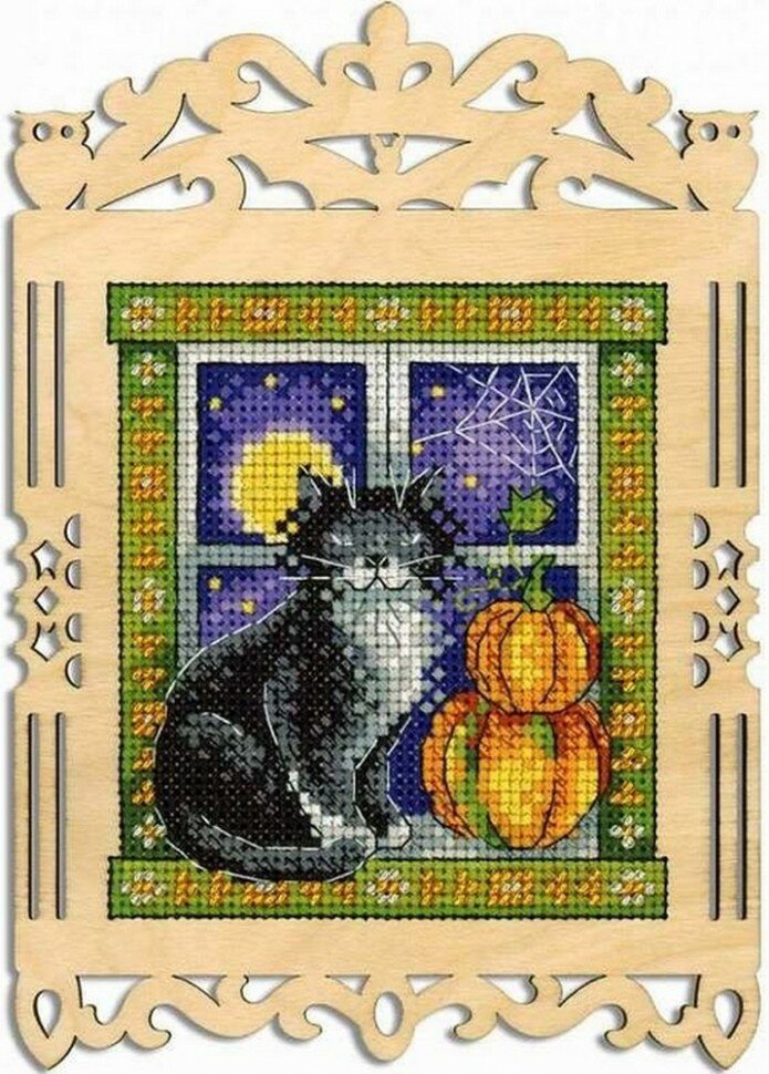 Набор для вышивания Щепка #О-003 Пушистый сторож, Счетный крест, 14 x 19 см