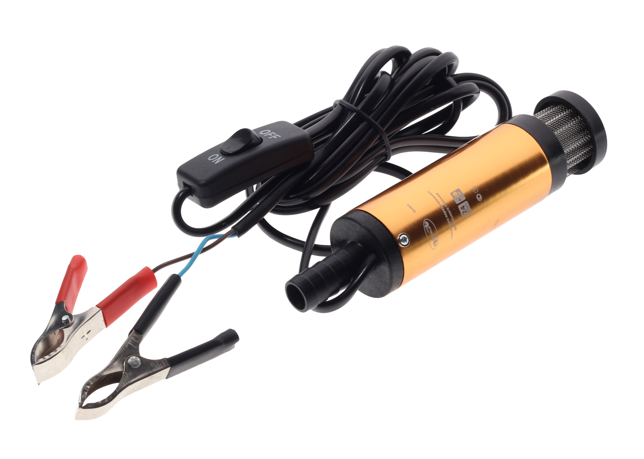 Насос для перекачки топлива 24V 15л/мин. d=38мм 16мм с фильтром автодело