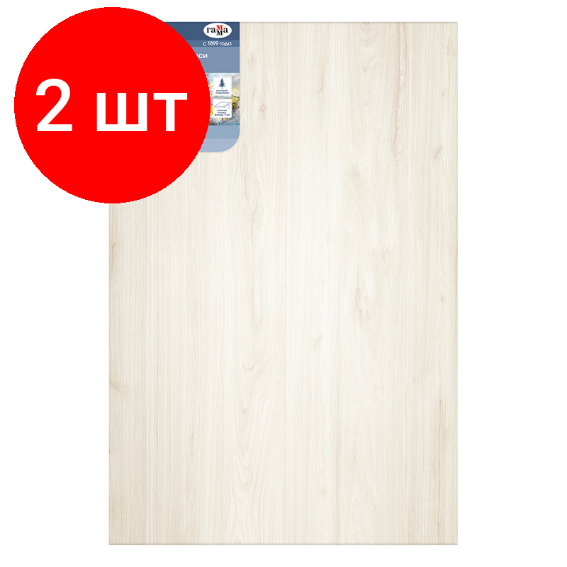 Комплект 2 шт, Планшет фанера 40*60см Гамма "Студия", негрунтованный