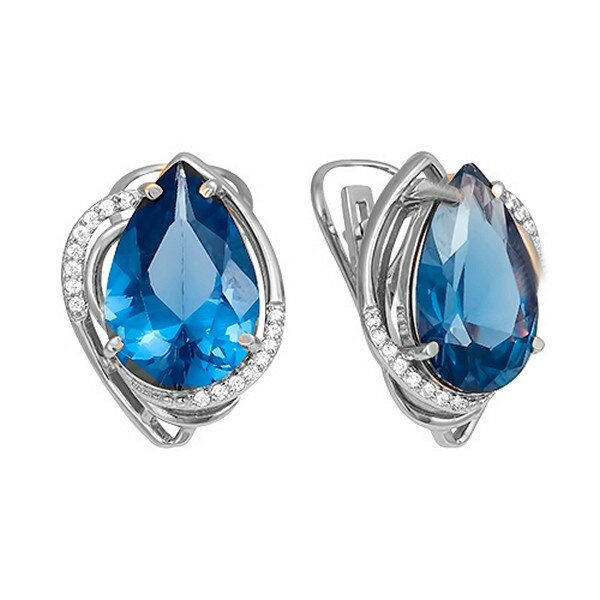 Серьги, серебро, 925 проба, кристалл, фианит