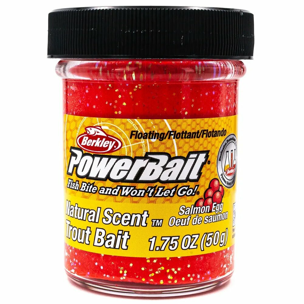 Паста форелевая Berkley PowerBait Natural Scent Glitter Trout Bait salmon egg red glitter Икра