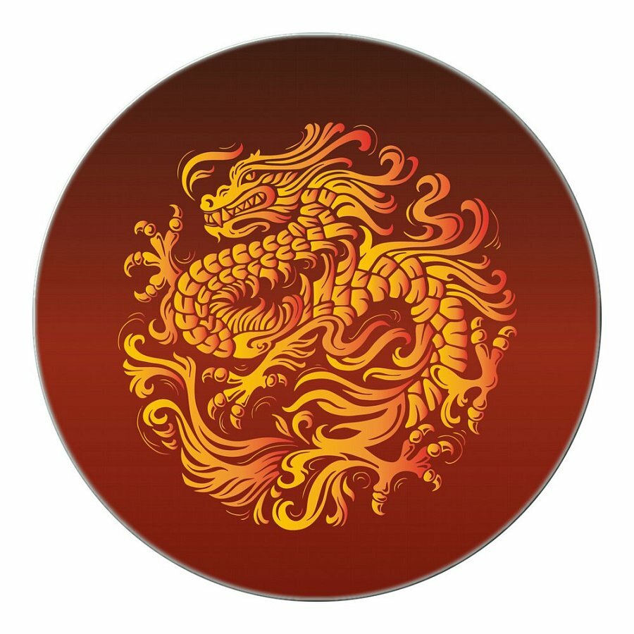 Разделочная доска Мультидом "Лунный Дракон", стекло, диаметр 20 см 1 шт