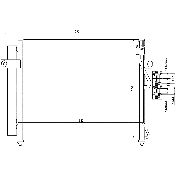STELLOX 1045028SX (1045028_SX / 1045X28_SX / 97606-1C300) радиатор кондиционера Getz (Гетц) 1.6 at 02