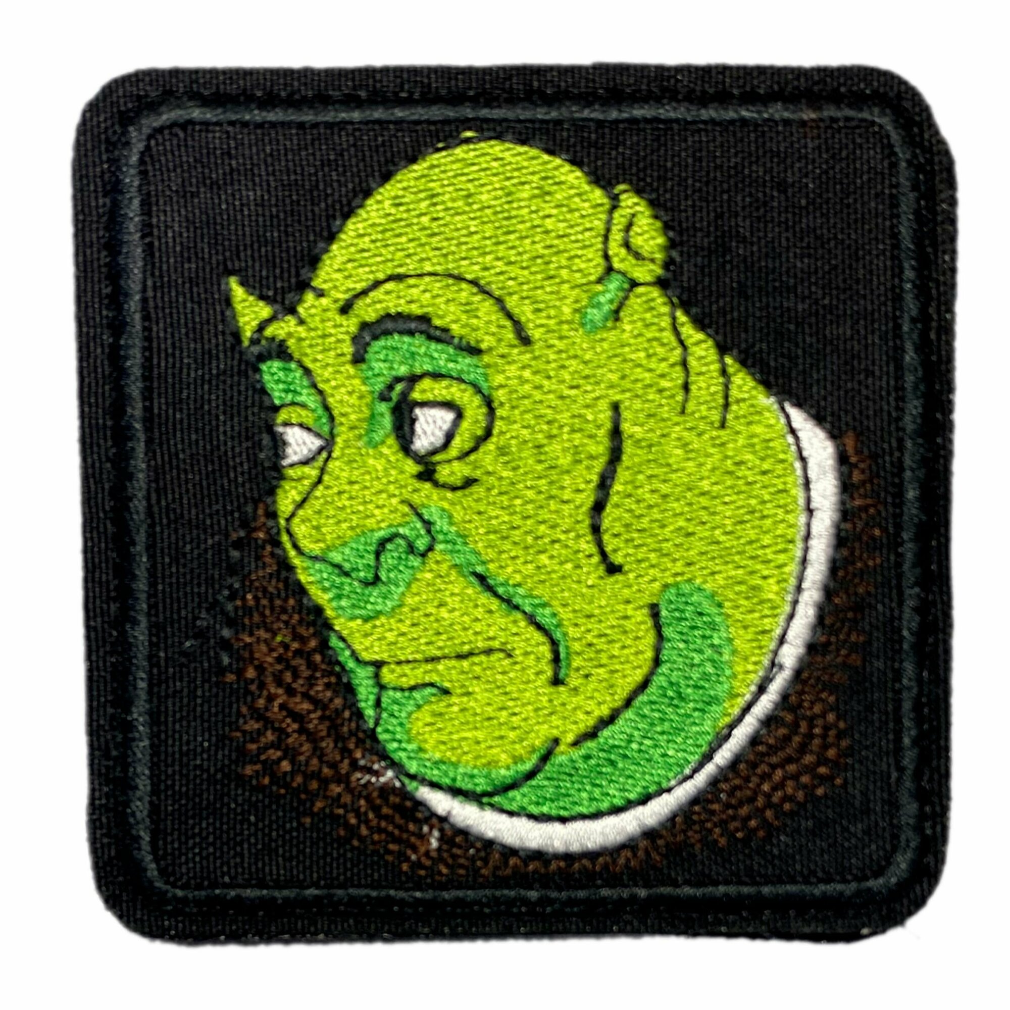Нашивка, шеврон, патч (patch) на липучке Шрек мем, размер 7,8*7,8 см, 1шт.
