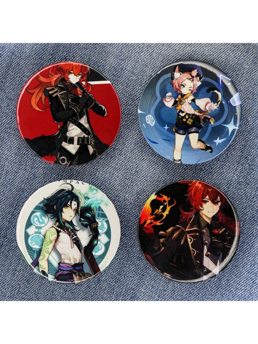 Набор значков аниме серии Genshin Impact