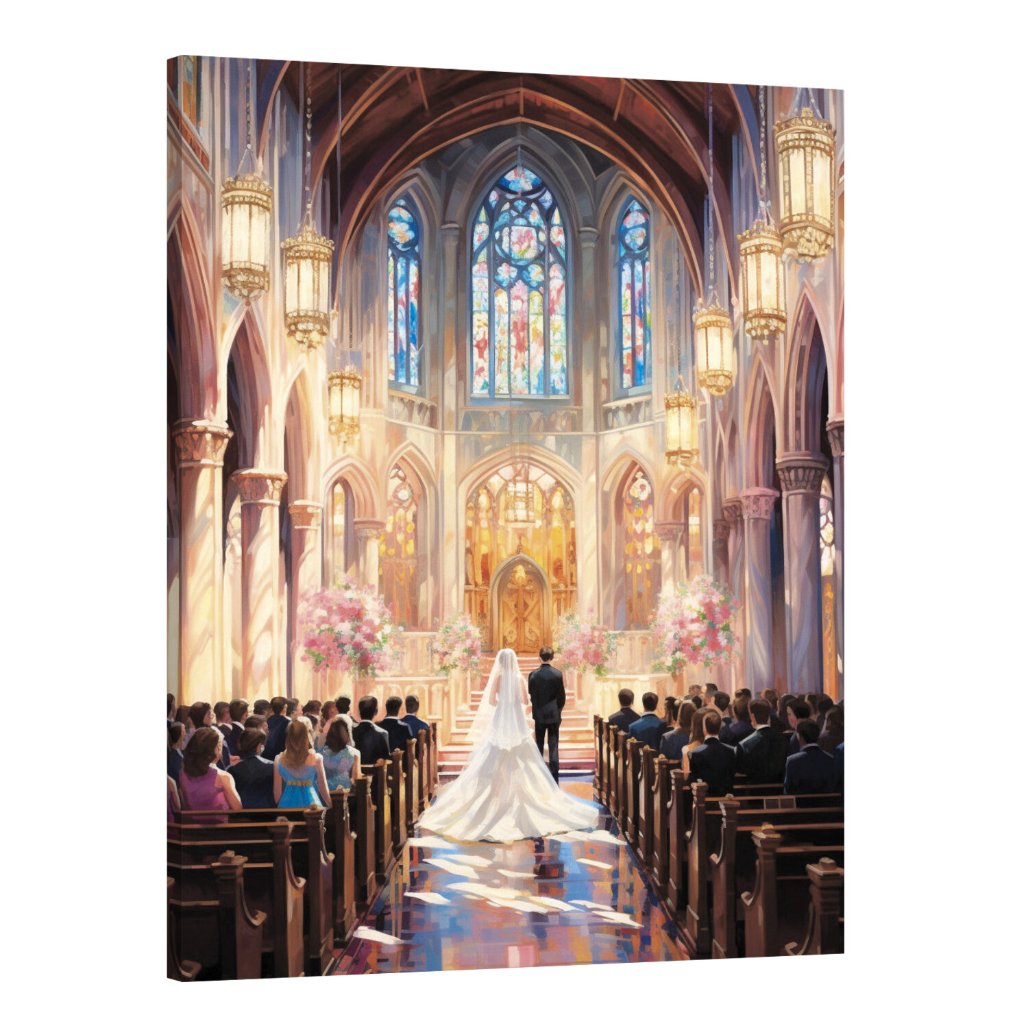 Интерьерная картина 50х70 "Католическое венчание"