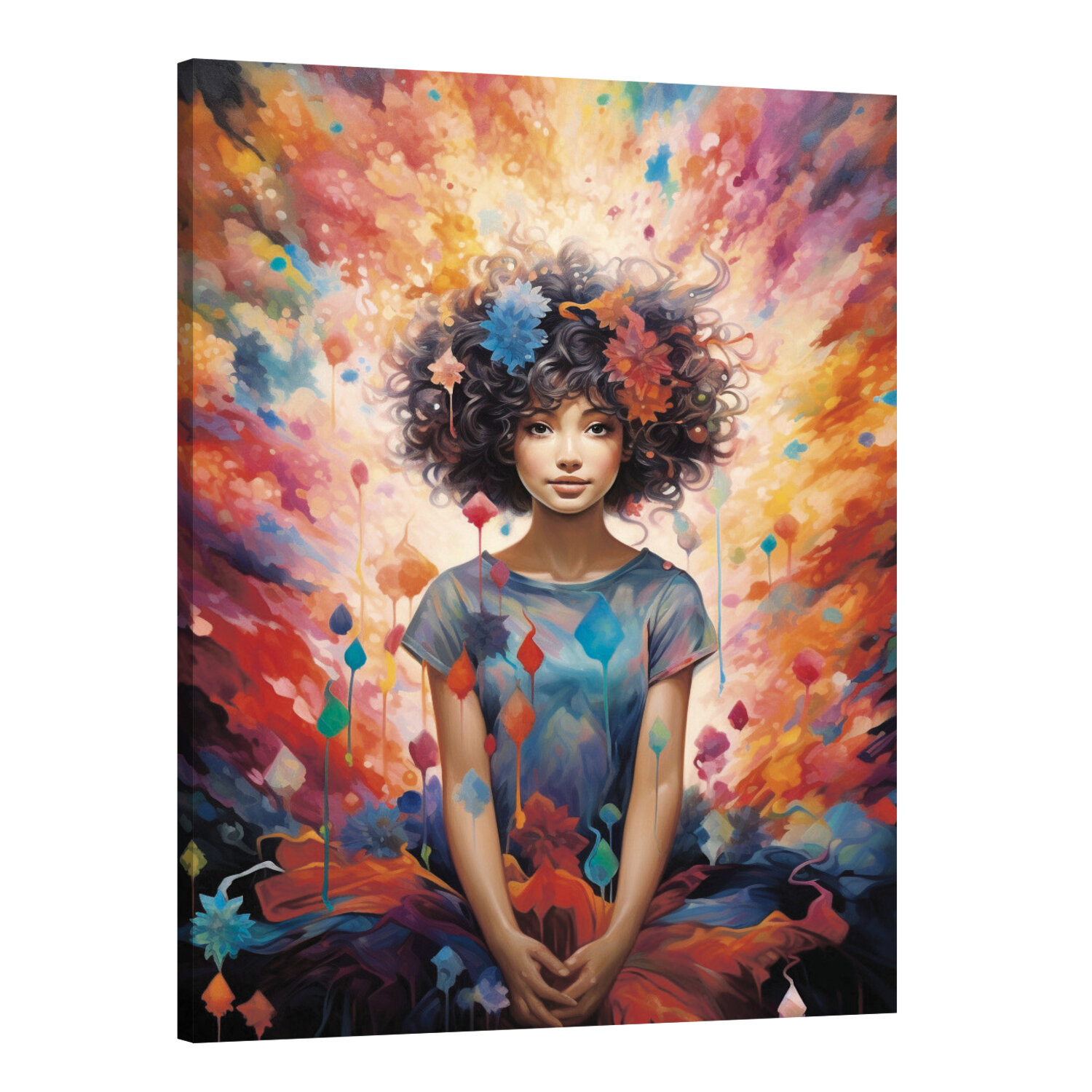 Интерьерная картина 50х70 "Волшебная палитра девочки"